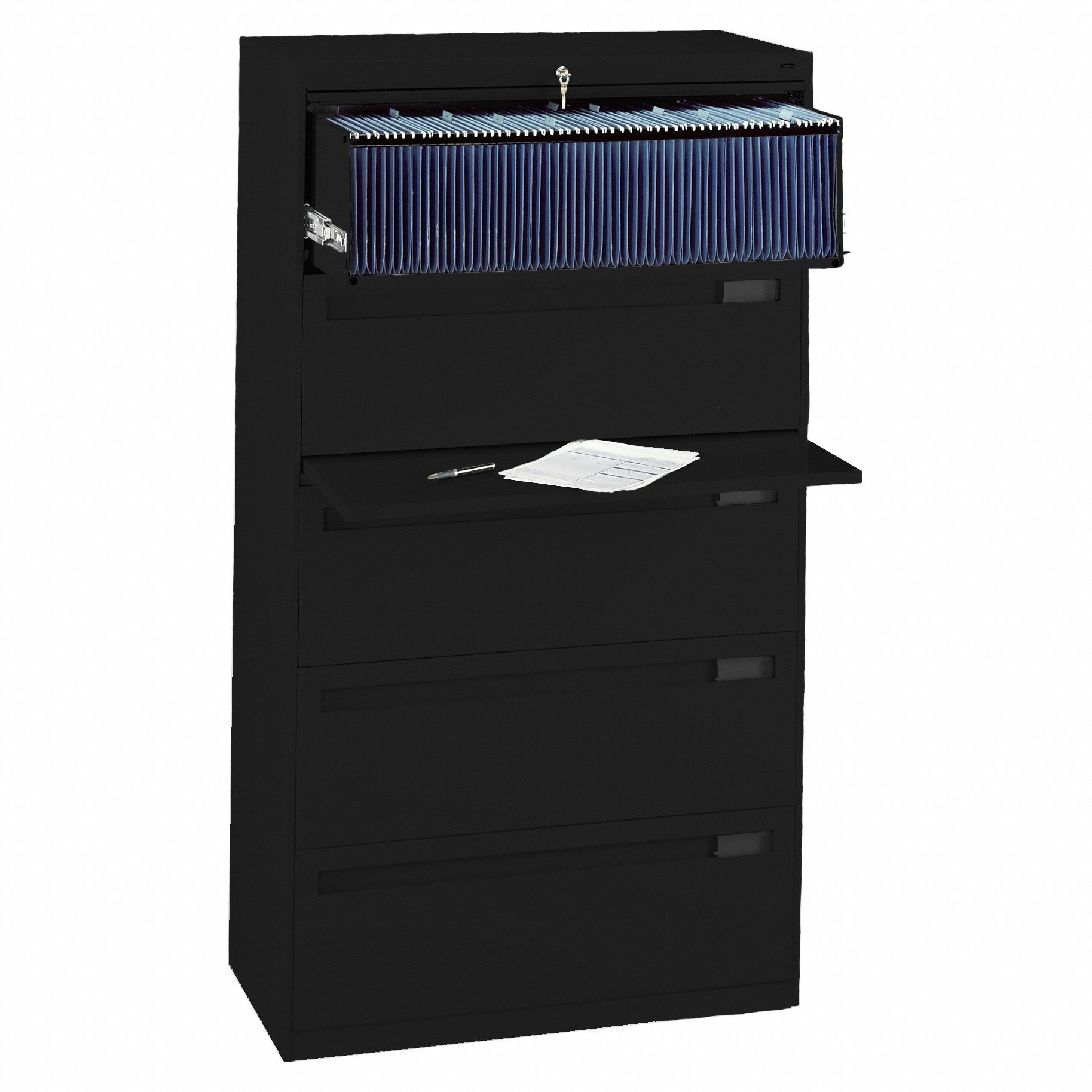 TENNSCO, Black, 5 Drawers, Lateral File Cabinet - 8DTT6|LPL3660L50 ...