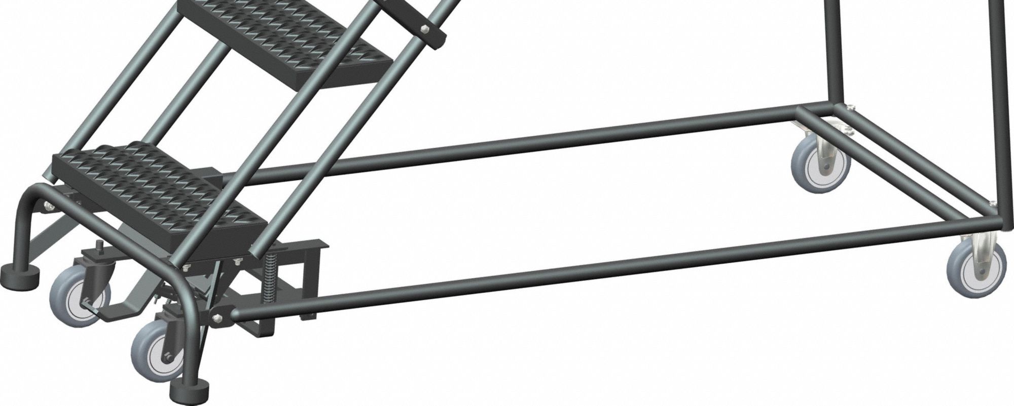 BALLYMORE 6-Step Rolling Ladder, Serrated Step Tread, 93 in Overall ...