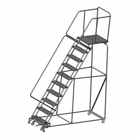 Safety Rolling Ladder,Steel,100 In.H - Grainger