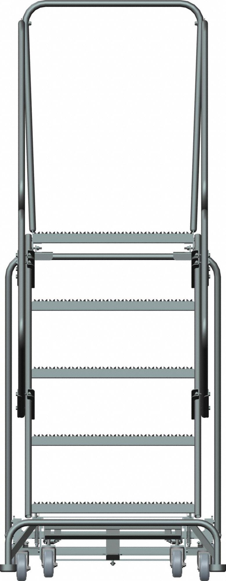 BALLYMORE 5-Step Rolling Ladder, Serrated Step Tread, 83 in Overall ...