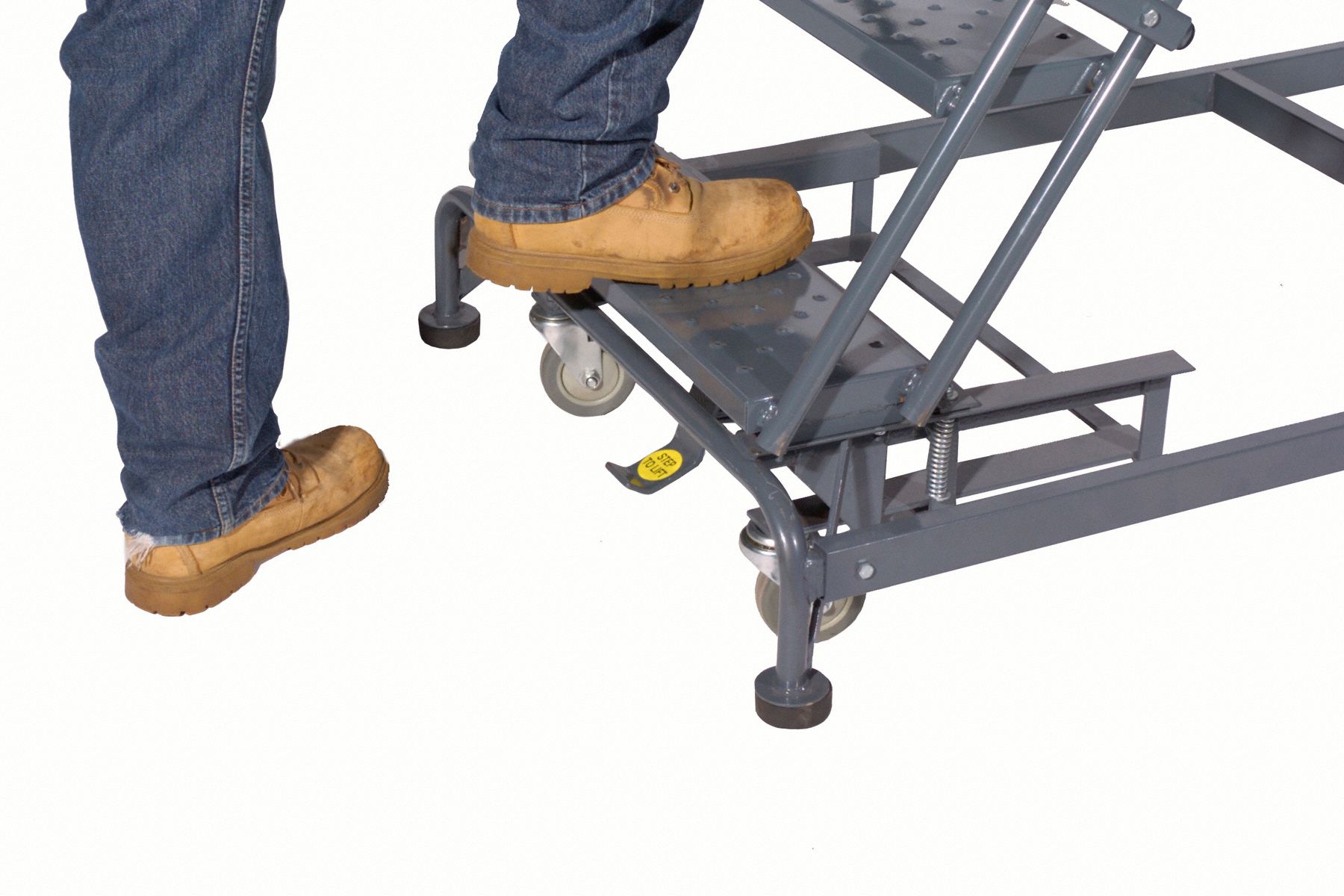 BALLYMORE 9-Step Rolling Ladder, Perforated Step Tread, 123 in Overall ...