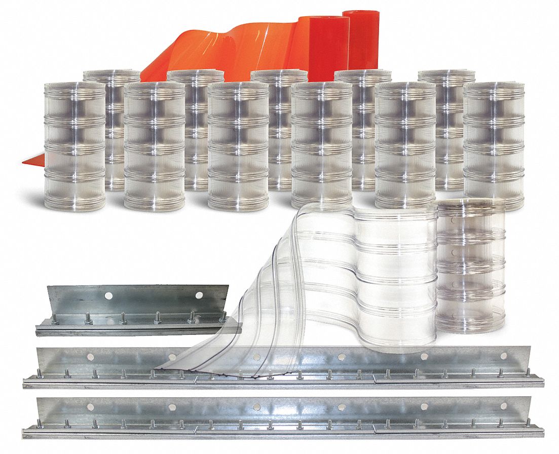 Vinyl Strip Door, Smooth Strip Texture, 7 ft Opening Width, 8 ft ...