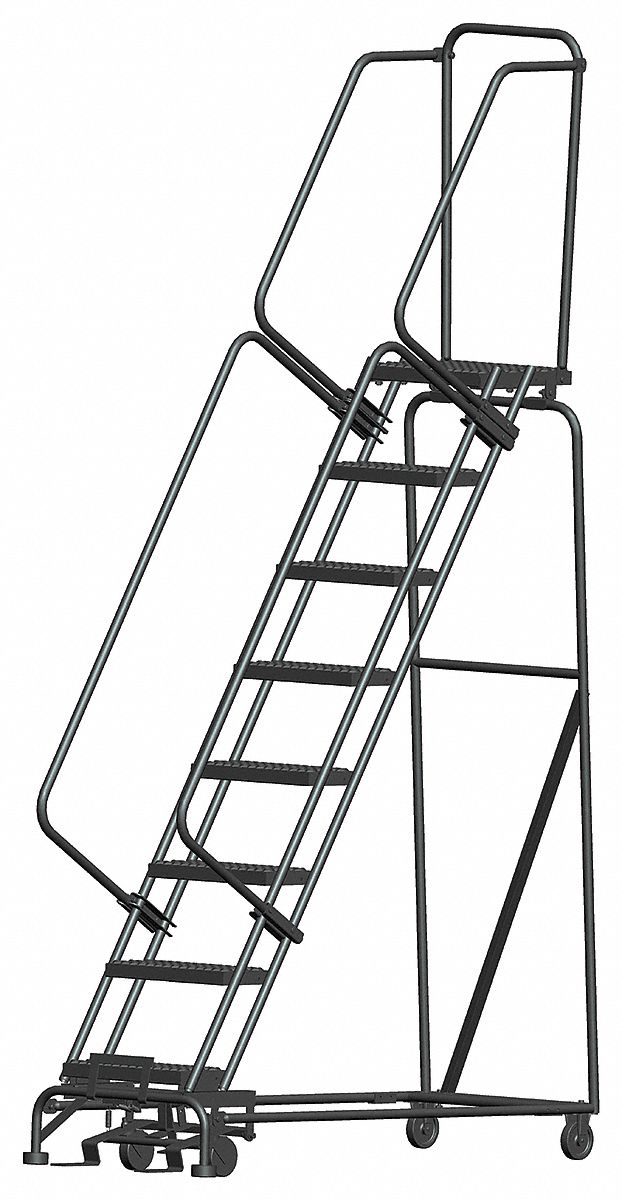 Lockstep Rolling Ladder,Steel,80 In.H - Grainger