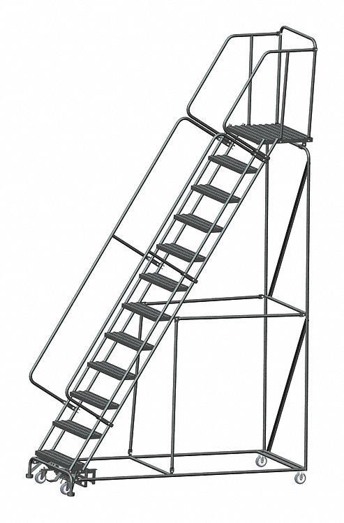 Safety Rolling Ladder,Steel,120 In.H - Grainger