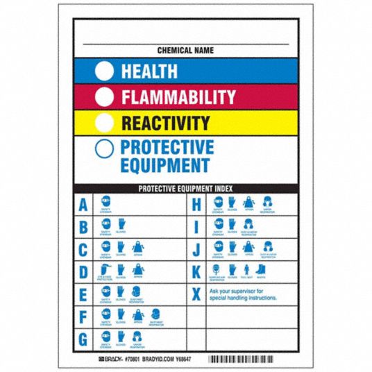 BRADY, 10 in Ht, 7 in Wd, GHS Label - 8E462|70801 - Grainger
