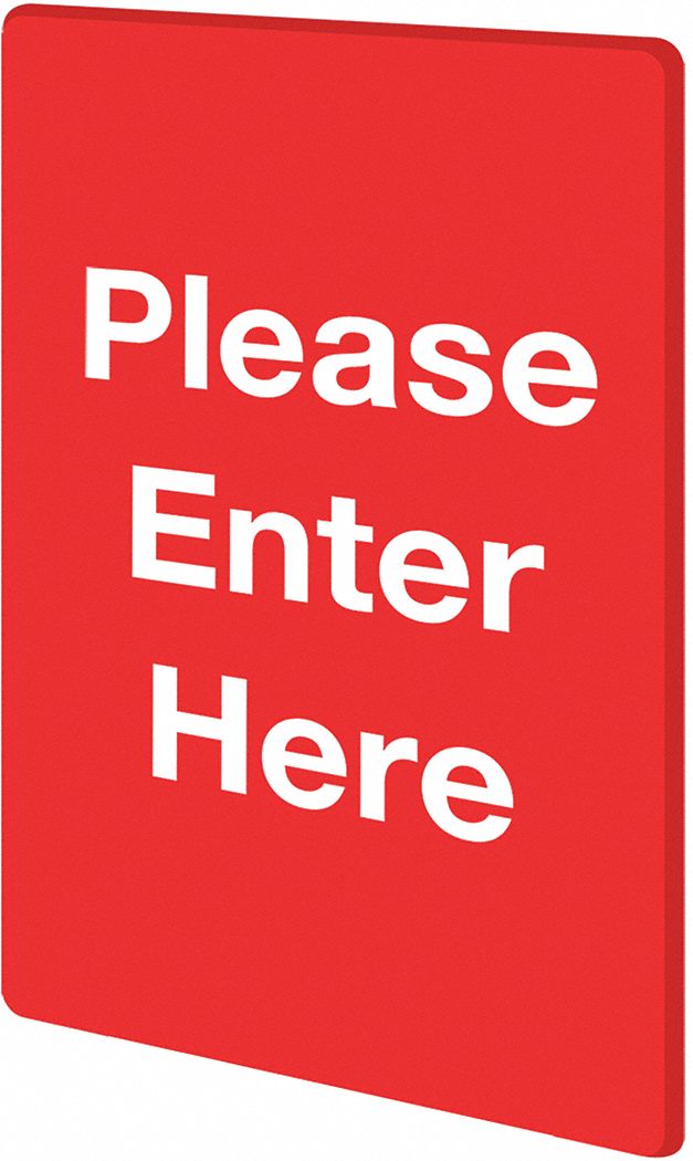 TENSABARRIER, Red, Please Enter Message, Acrylic Sign - 8E753|S01-P RED ...