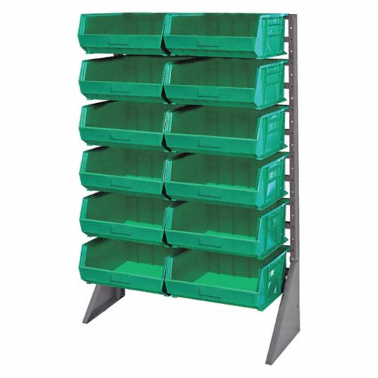 QUANTUM STORAGE SYSTEMS, 15 in x 54 in x 36 in, 1 Sided, Bin Rail Floor ...