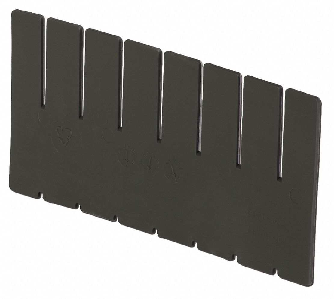 LEWISBINS Divider: 9 5/8 in x 6 3/8 in, For 9 1/4 in Bin Wd, Black ...