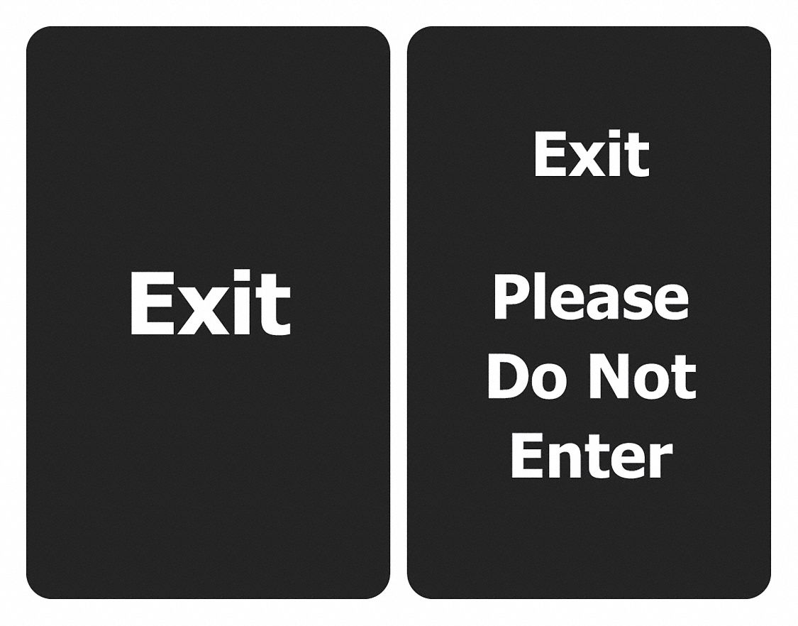 TENSABARRIER, Black, Exit Please Do Not Enter Message, Acrylic Sign ...