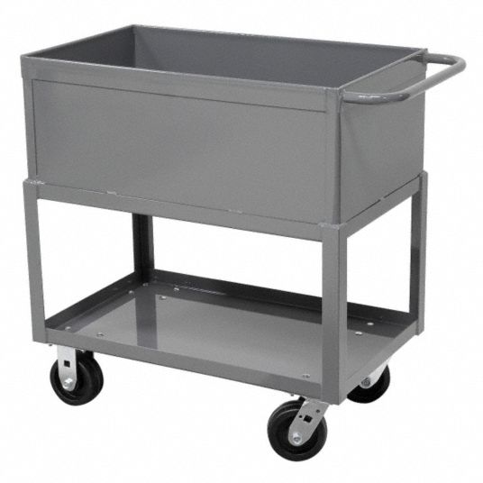 Flat Handle Deep Shelf Utility Cart, Load Capacity 1800 lb, Number of ...