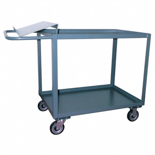 Order Picking Stock Cart, Load Capacity 1400 lb, Number of Shelves 2 ...