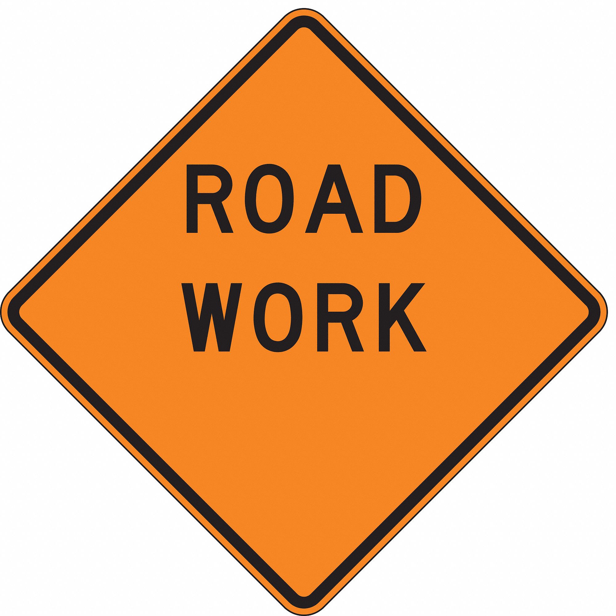 30 in x 30 in Nominal Sign Size, Aluminum, Road Construction Sign ...