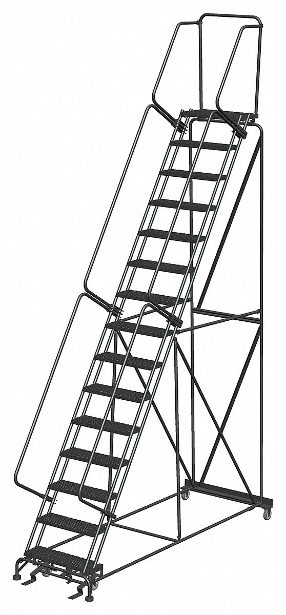 Safety Rolling Ladder,Steel,150 In.H - Grainger