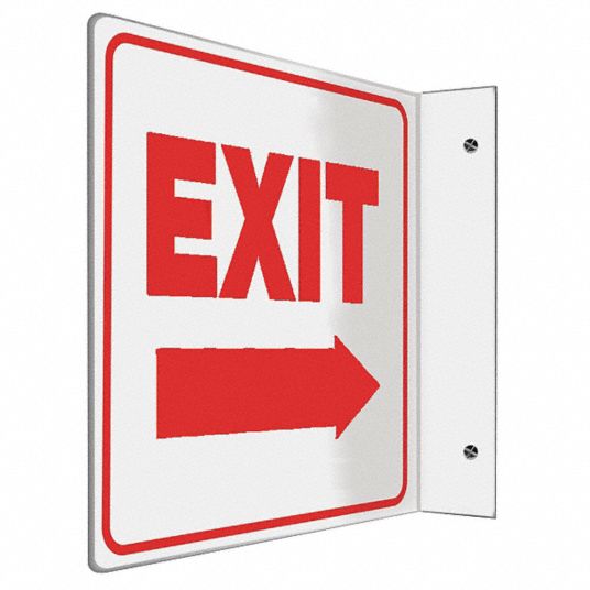 Sign,Exit,8"x8" - Grainger