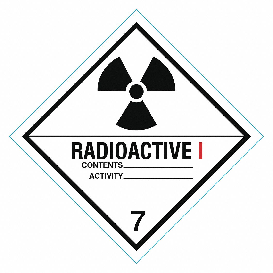 Radioactive I, 4 in x 4 in, DOT Container Label - 8NGG4|8NGG4 - Grainger