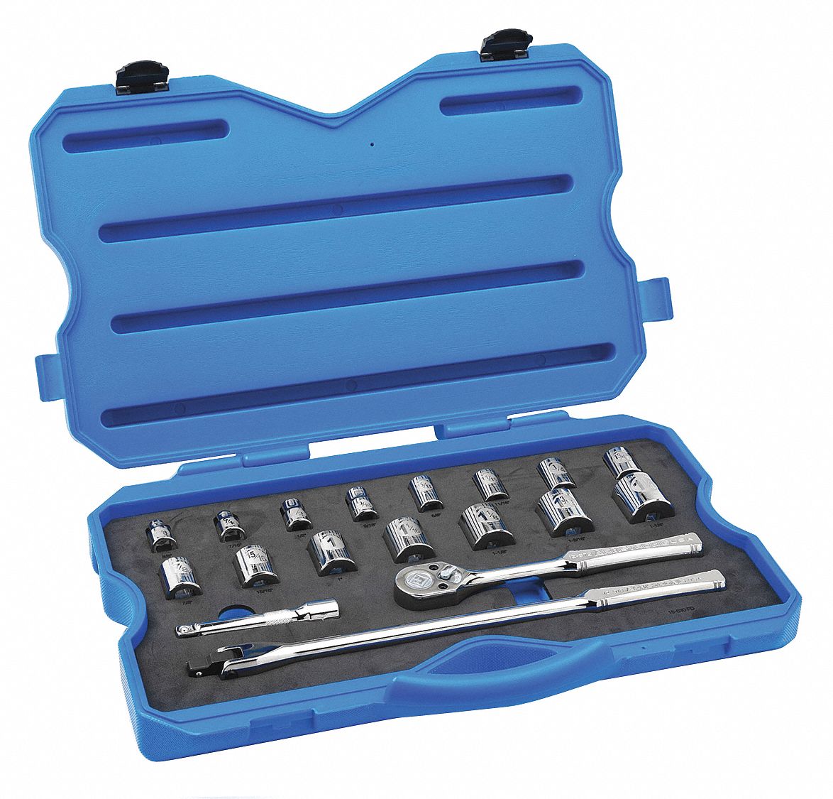 Socket Wrench Set, Square, Drive Size 1/2 in - Grainger