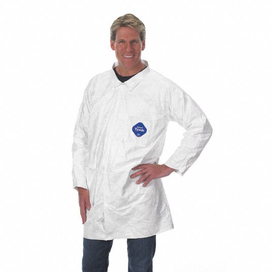Disposable Lab Coat, 3XL, White - Grainger