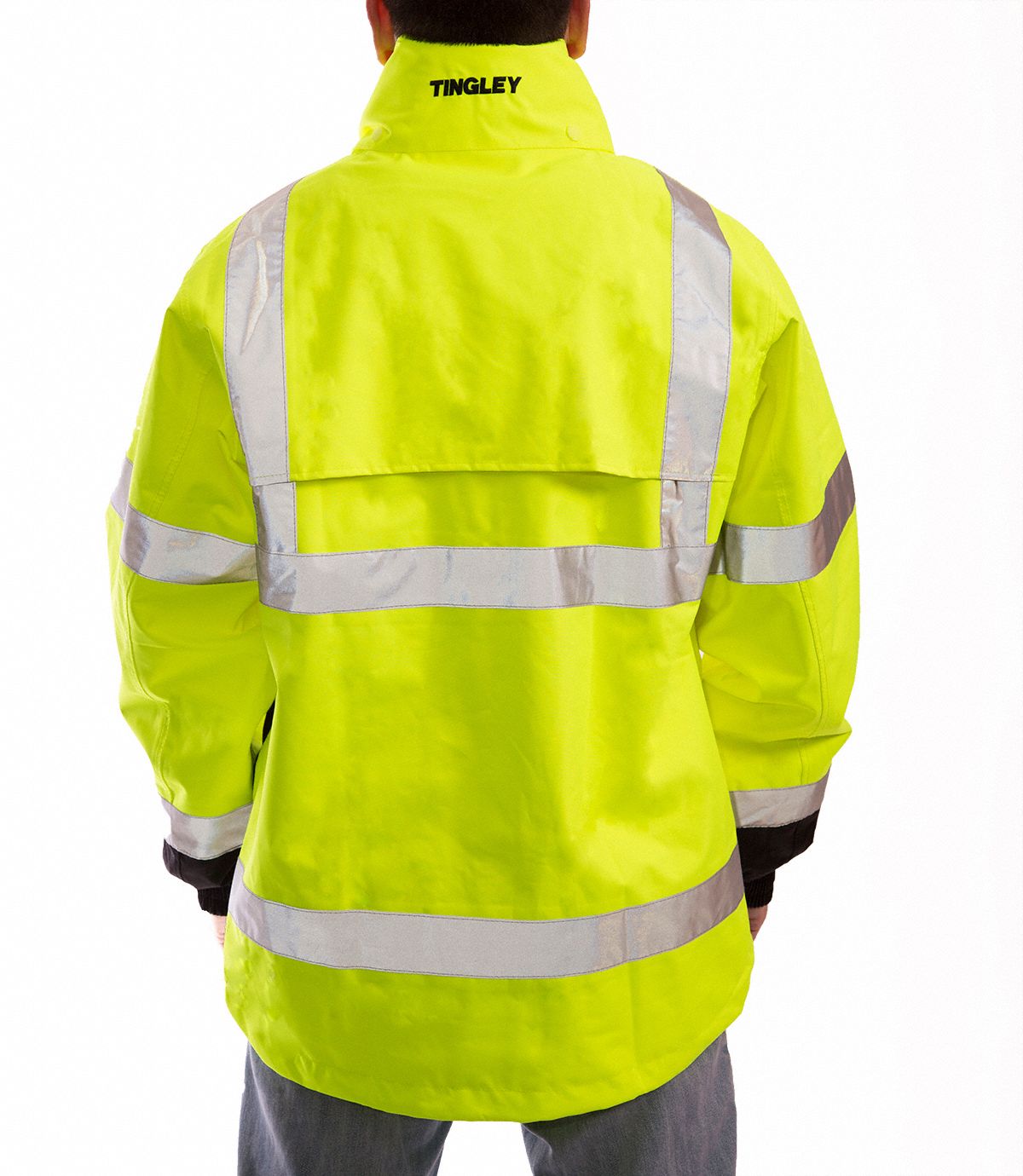TINGLEY High Visibility Rain Jacket with hood: U, ANSI Class 3, 2XL ...