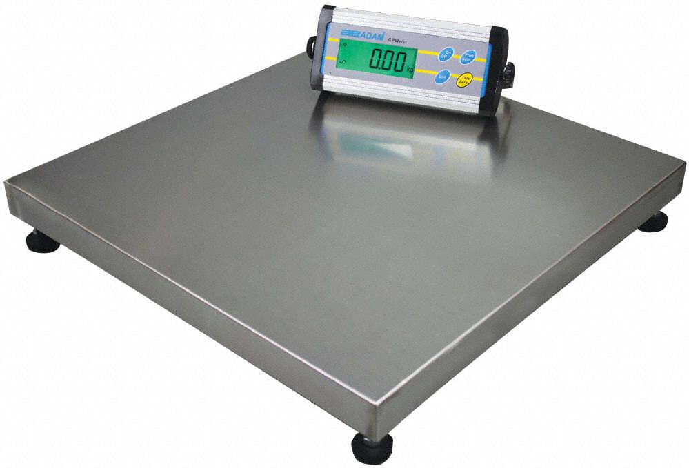 ADAM EQUIPMENT Bench Scale: 75 lb Wt Capacity, 19 3/4 in Weighing ...