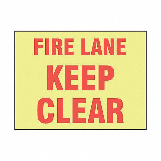 Fire Lane Keep Clear Sign, Plastic, Rectangle, English - Grainger