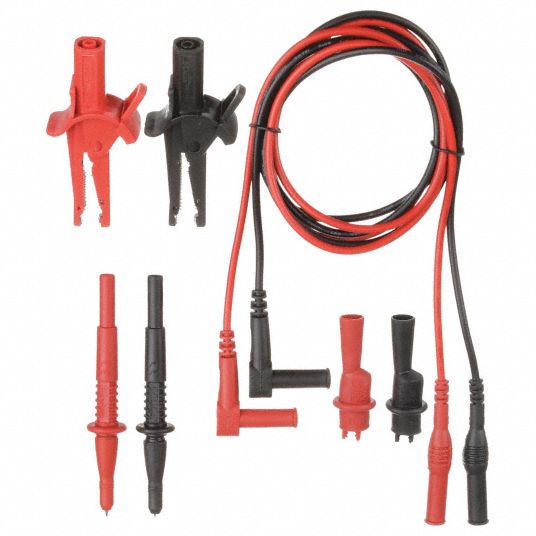 EXTECH, CAT III 1000V, Alligator Clips/Probe, Test Lead Kit - 8G784 ...