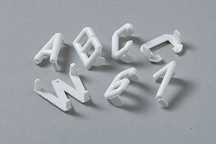 Plastic Letter Label Kit for Letter Boards, White - Grainger