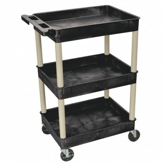 Utility Cart, 300 lb Load Capacity, Number of Shelves 3, 24 in x 18 in ...