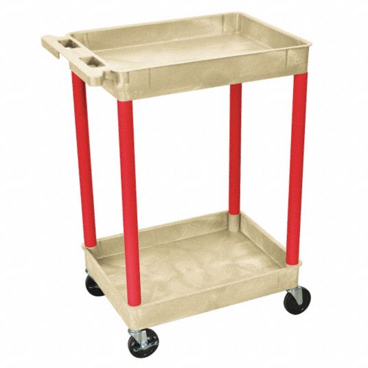 Utility Cart, 300 lb Load Capacity, Number of Shelves 2, 18 in x 24 in ...