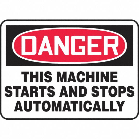 Plastic, Danger Sign, 10" Width, 7" Height, White, With Mounting Holes ...