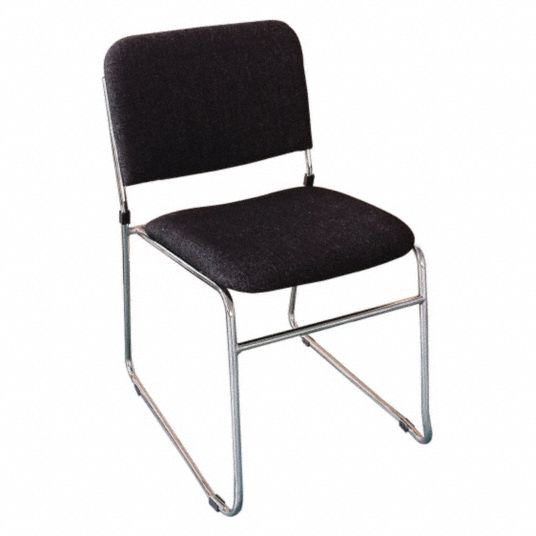 Chrome Steel Stacking Chair with Charcoal Seat Color, 1EA - Grainger