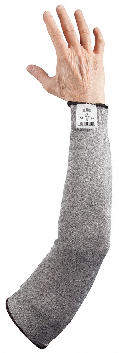SHOWA, ANSI/ISEA Cut Level A4, HPPE ( 15 ga ), Cut-Resistant Sleeve - 8XXJ8|S8115LHV-16T - Grainger