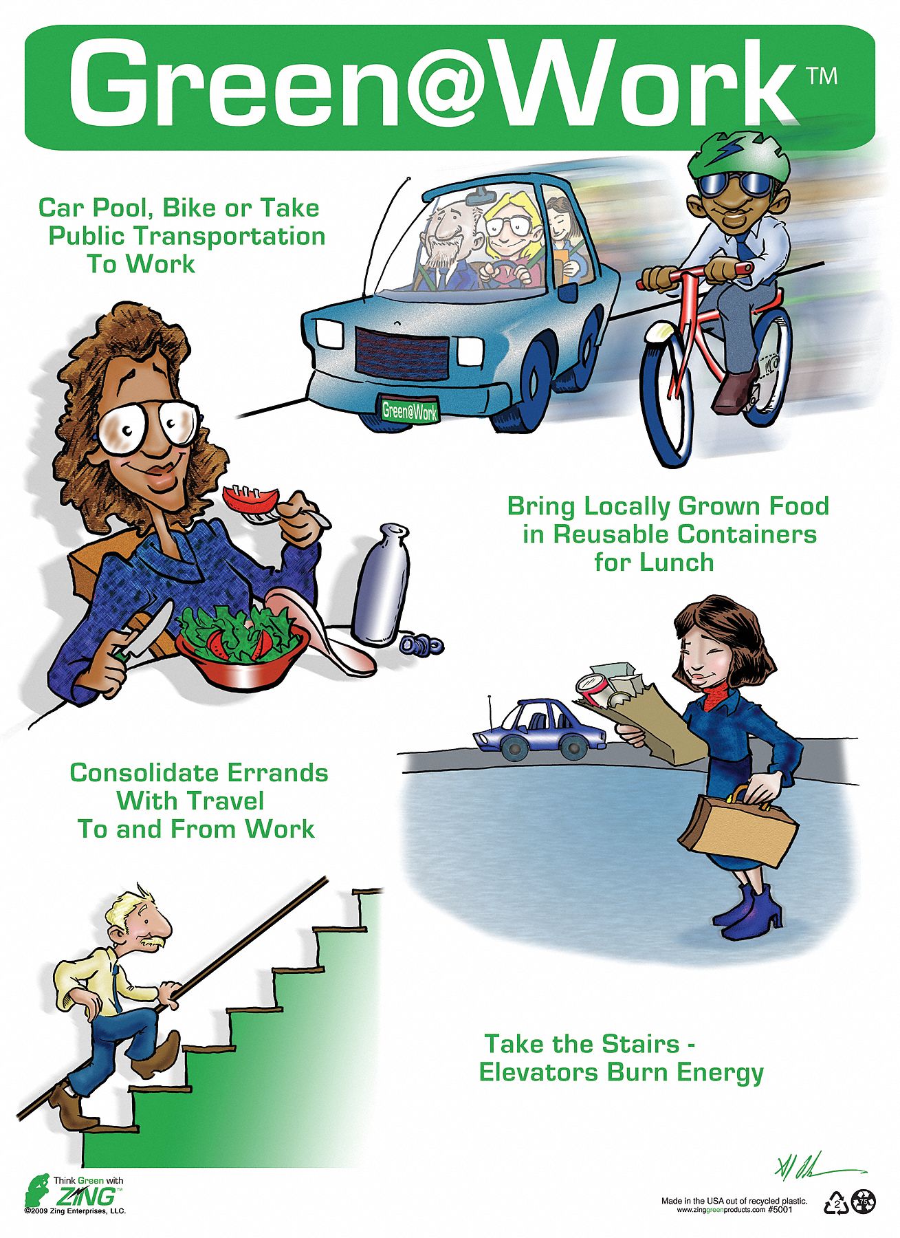 Environmental Awareness Poster, Recycled Plastic - Grainger