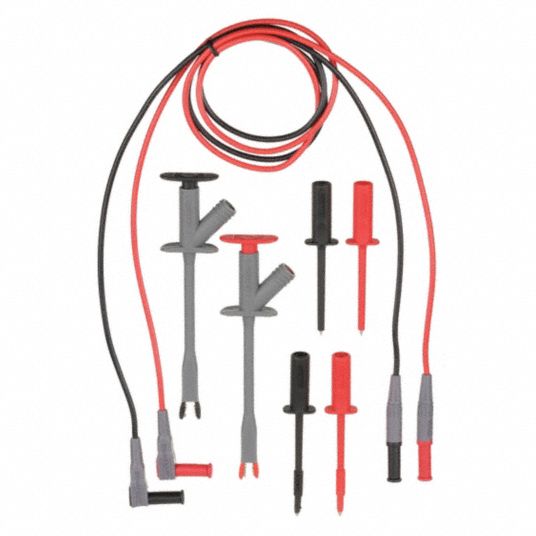 EXTECH, CAT III 1000V, Probe/Retractable Jaw Clip, Test Lead Kit ...