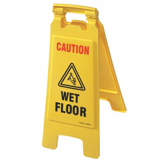 Floor Safety Sign, Caution Wet Floor, 24 3/8 in Height - Grainger