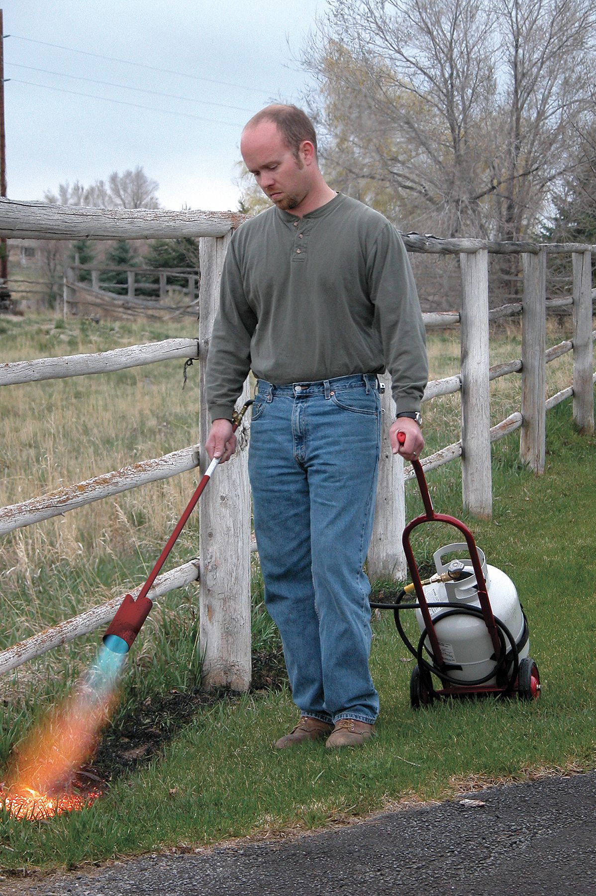 FLAME ENGINEERING Outdoor Torch Kit: Wide Brush Flame, External Lighter ...