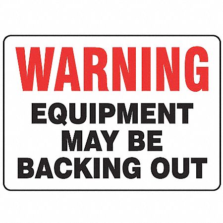 Vinyl, Warning Sign, 14" Width, 10" Height, White, Adhesive Surface ...