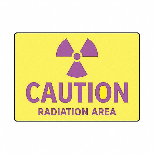 Polyester, 7 in x 10 in Nominal Sign Size, Caution Radiation Sign ...