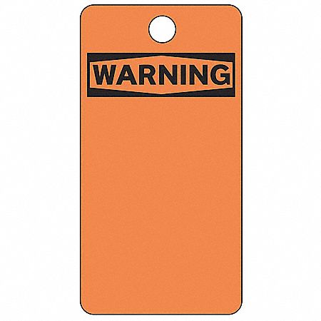 Orange, 25, Warning Tag - 9TV19|5600V - Grainger
