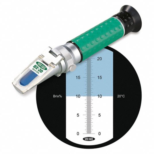 VEE GEE, Brix, 0% to 20% Brix Range, Refractometer - 8NDJ2|43011 - Grainger