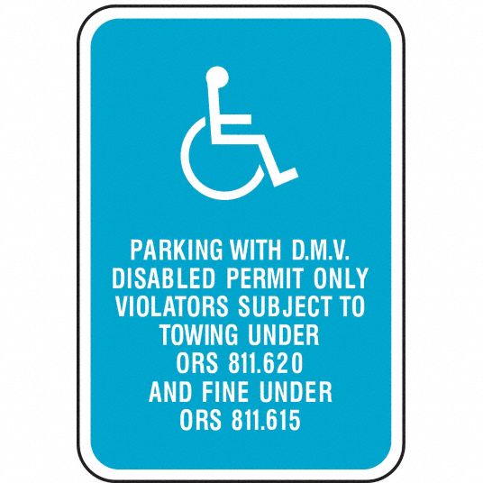 Handicap Parking Sign, Retroreflective Grade High Intensity Prismatic ...