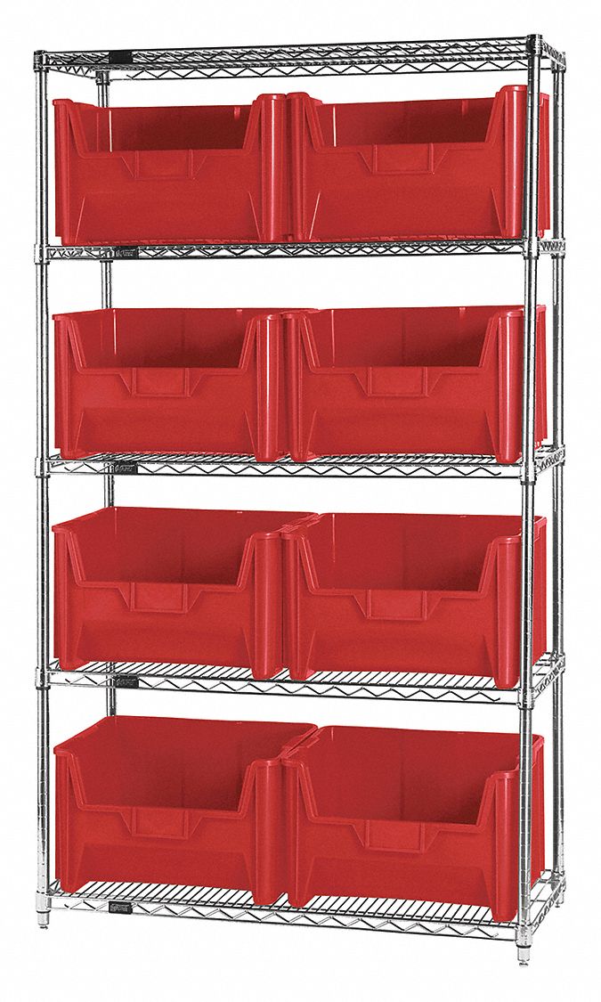 QUANTUM STORAGE SYSTEMS, 42 in x 18 in x 74 in, 1 Sided, Bin Shelving ...