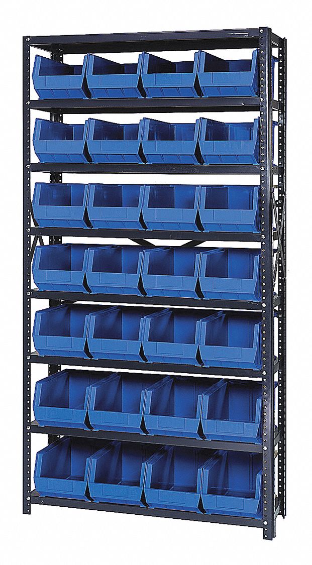 QUANTUM STORAGE SYSTEMS, 36 in x 12 in x 75 in, 1 Sided, Bin Shelving ...