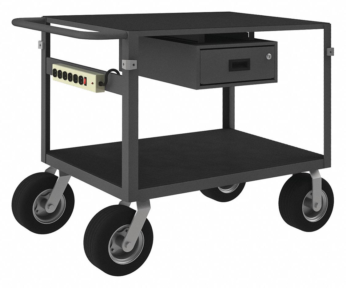 1,200 lb Load Capacity, 48 in x 24 in, Instrument Cart with Flush Metal ...