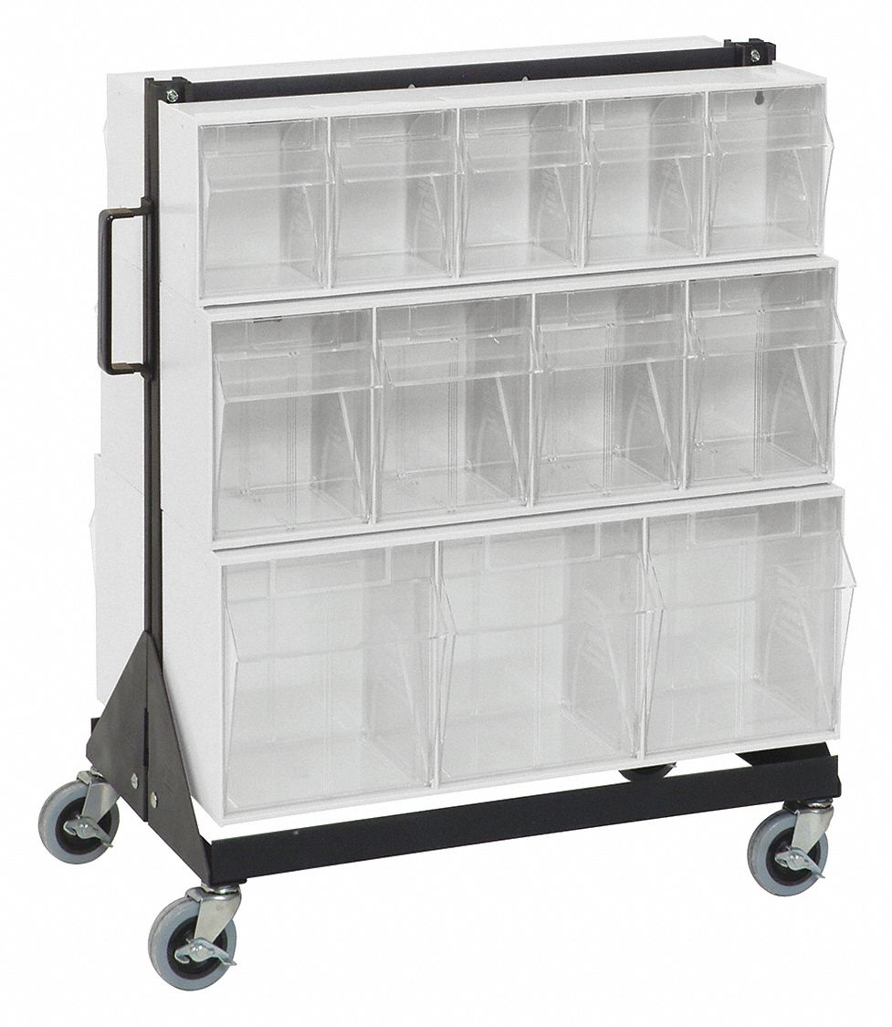 QUANTUM STORAGE SYSTEMS Mobile Double Sided Tip Out Bin Rack, Number of ...