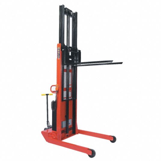 Telescoping Powered Stacker, 2000 lb Load Capacity - Grainger