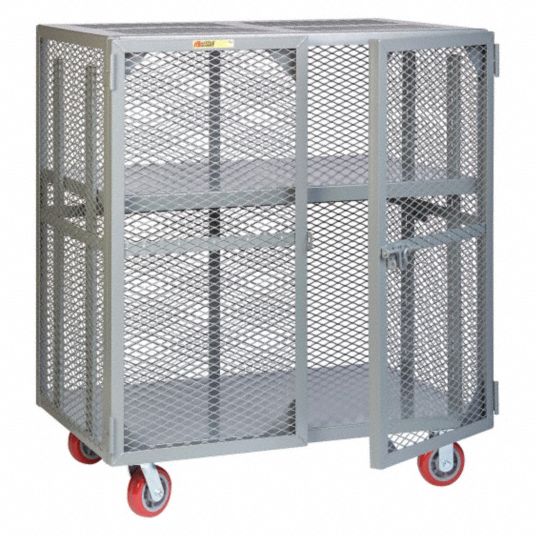 Mobile Security Cart, 2000 lb Load Capacity, 59 in x 24 in - Grainger