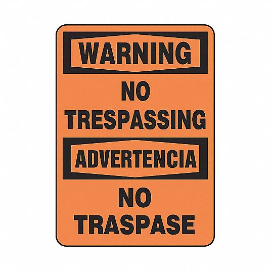 Aluminum, Spanish-Bilingual Warning Sign, Warning/Advertencia, 10 in ...