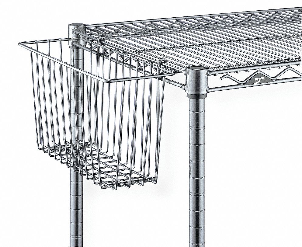 METRO, 17 3/8 in x 7 1/2 in x 10 in, 20 lb Load Capacity, Wire Basket ...
