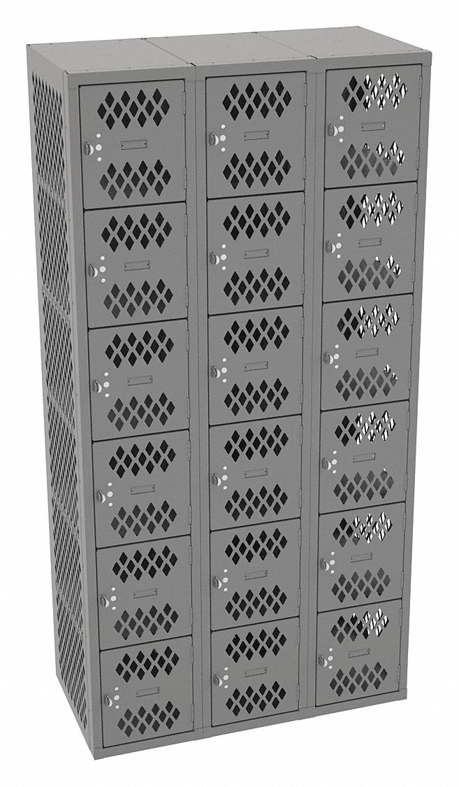 TENNSCO, 36 in x 18 in x 72 in, 6 Tiers, Box Locker - 8PCV6|VBL6-1218 ...