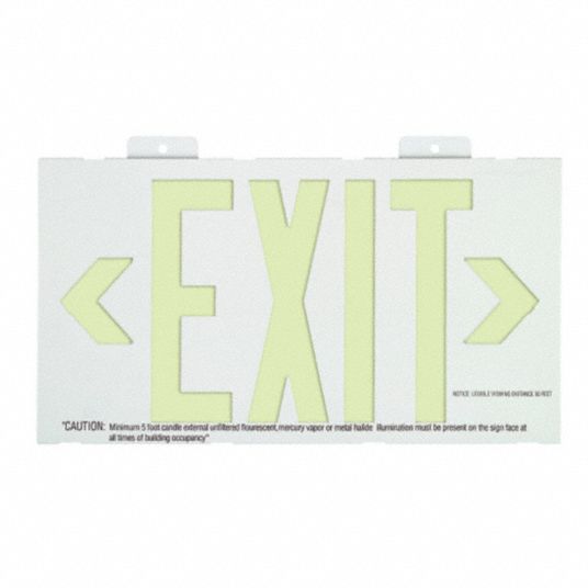 Metal, Exit Sign, 15" Width, 8" Height, With Mounting Holes, Exit ...